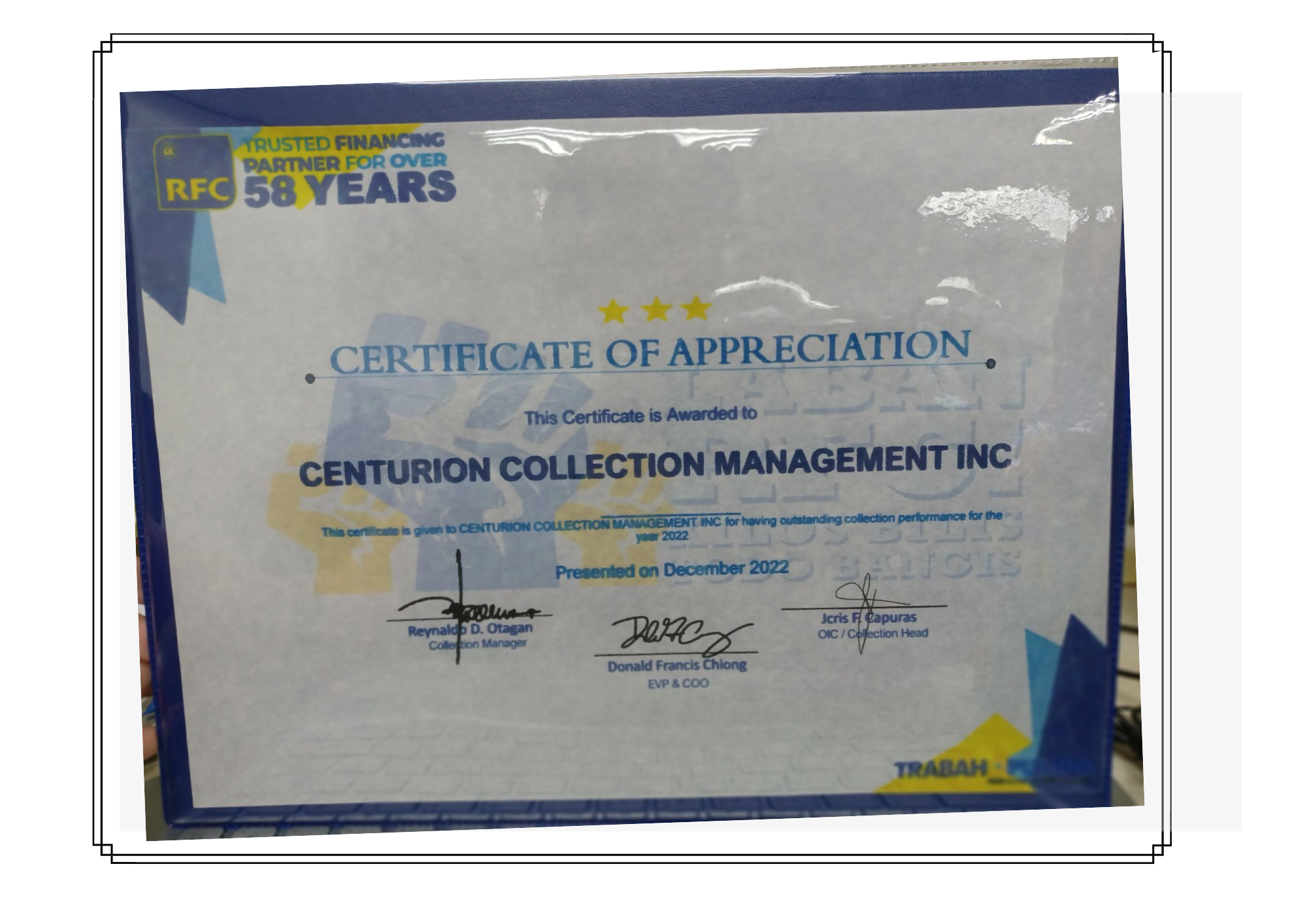 Outstanding Collection Performance Award – Centurion Collection ...